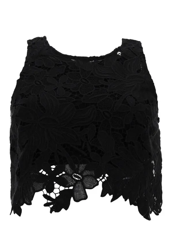 Sportmax Vasto Macramé Top - Black
