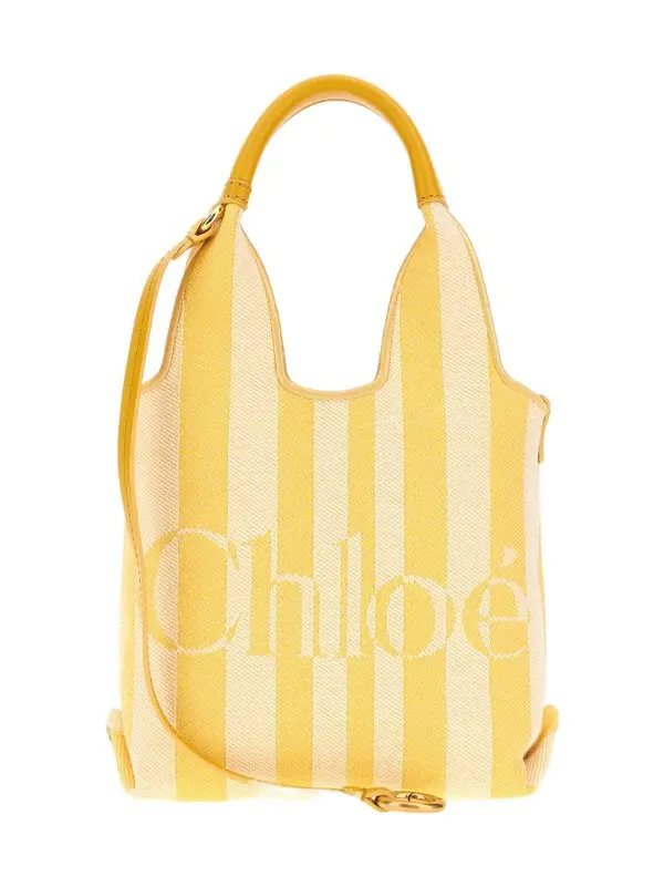 Chloé Embroidered Canvas Striped Handbag - Stripped