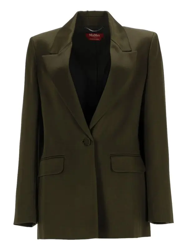 Max Mara Envers Satin Blazer - Green