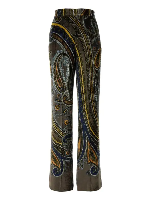 Etro Velvet Palazzo Pants - Printed