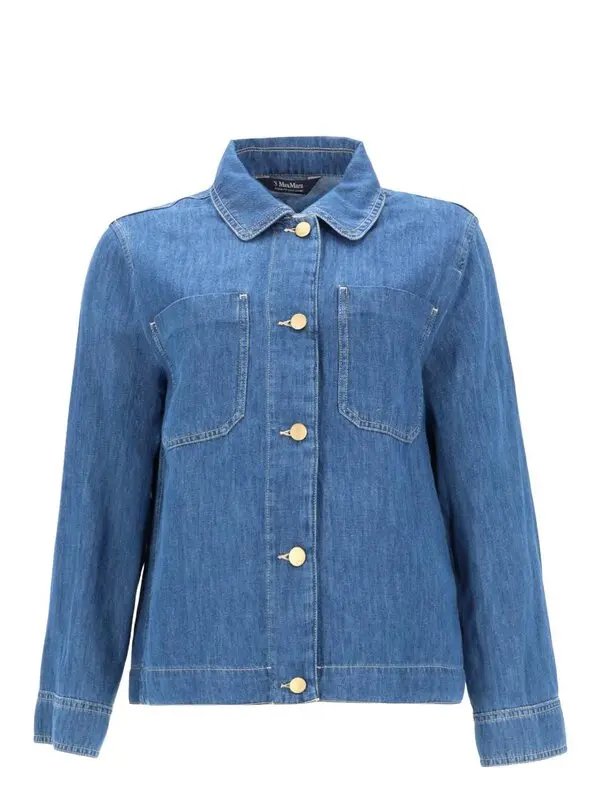 Max Mara Cotton-linen Chambray Jacket - Blue