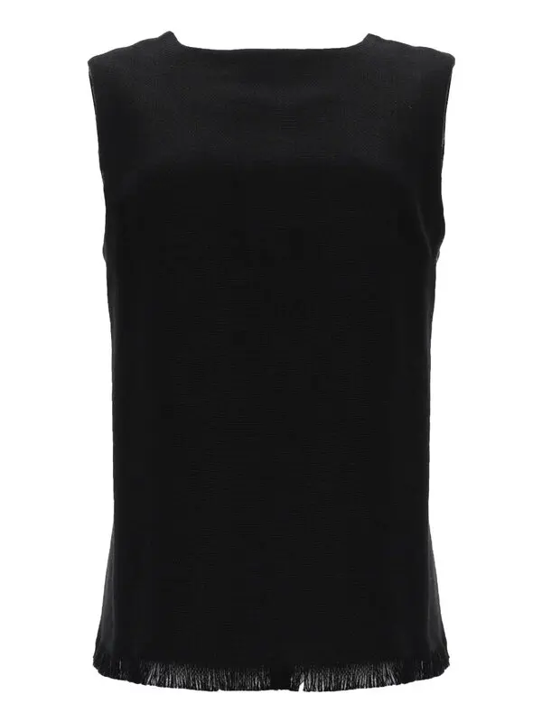 Max Mara Sculpted Linen-blend Top - Black