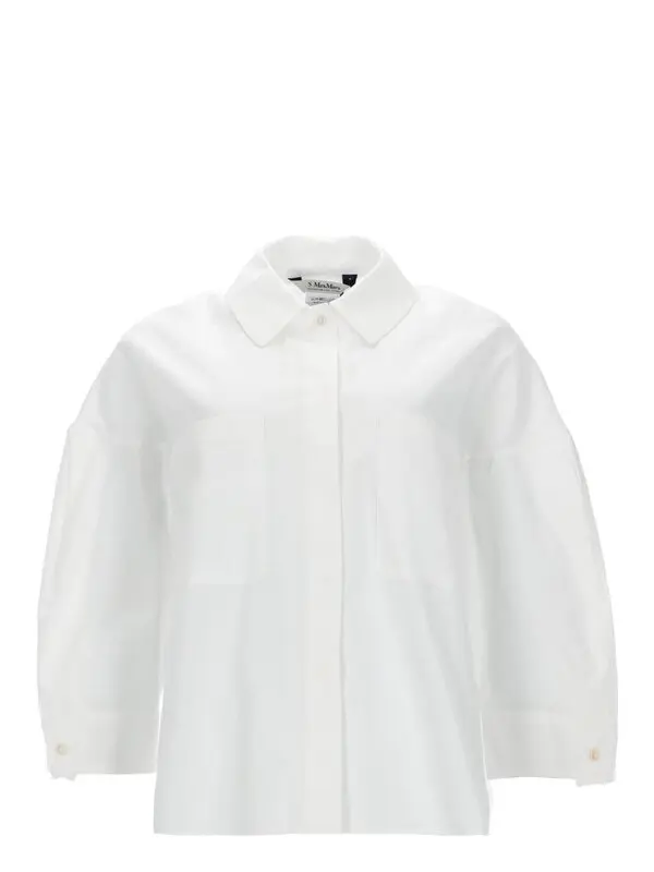 Max Mara 100% Cotton Tailored Collar Shirt - White