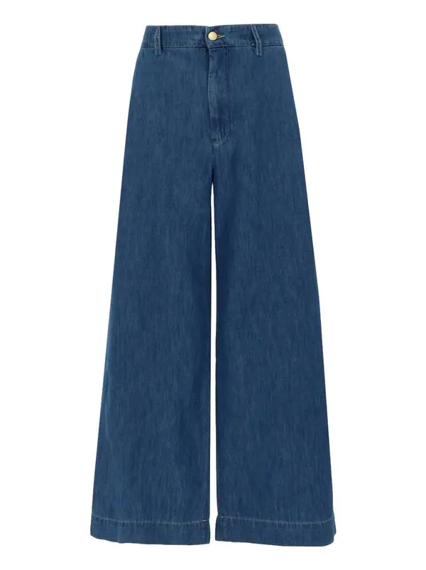 Max Mara Astice Cotton-linen Blend Trousers - Blue