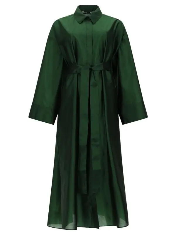 Max Mara Silk-blend Chemisier Gown - Green