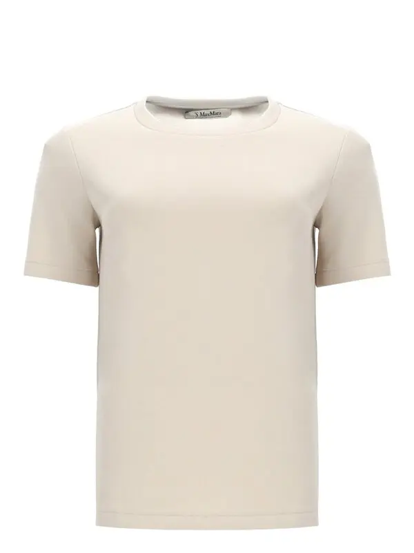 Max Mara Nancy Logo Lettering T-shirt - Beige