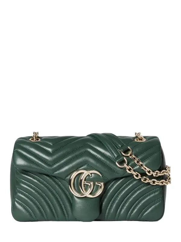 Gucci Gg Marmont Mini Lamb Leather Shoulder Bag - Green