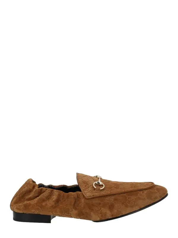 Gucci Gg Loafers With Clasp Detail - Brown