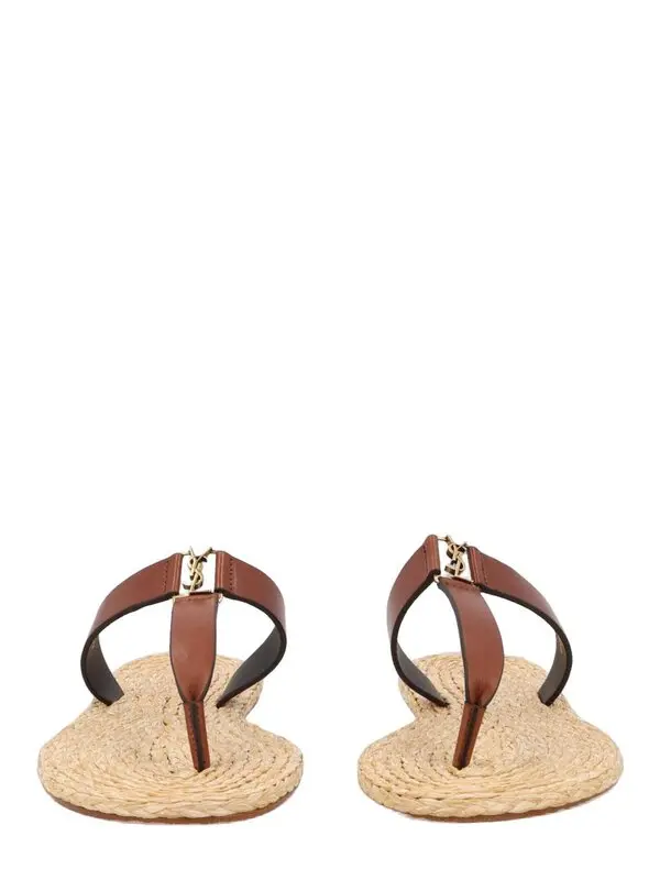 Saint Laurent Leather Sandals - Brown