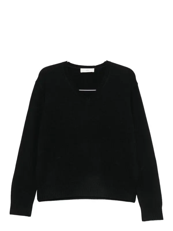 DUNST Wool And Cashmere V-necked Sweater - Black