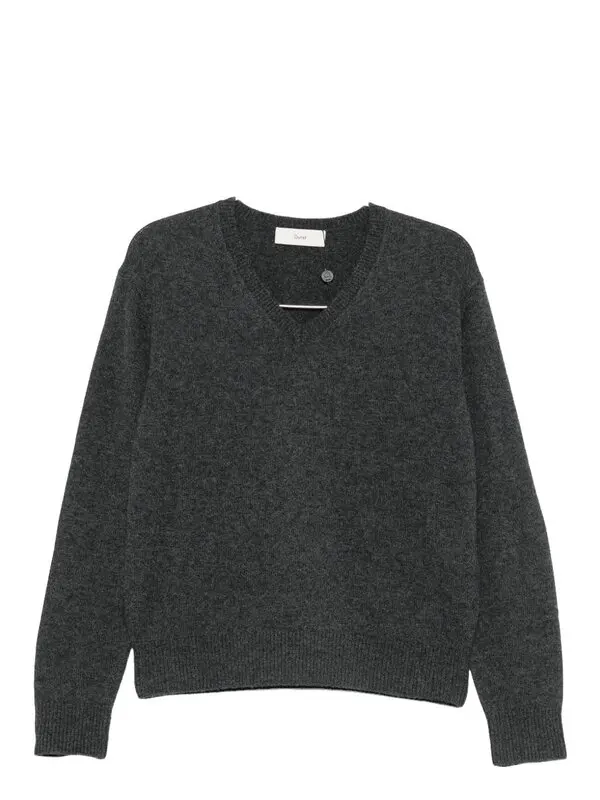 DUNST Wool And Cashmere V-necked Sweater - Grey