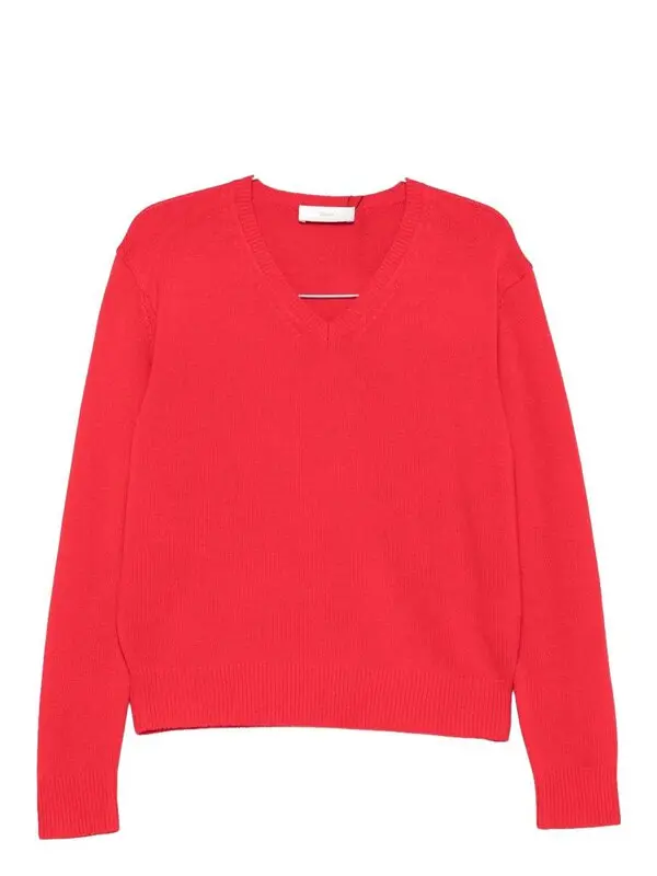 DUNST Wool And Cashmere V-necked Sweater - Red