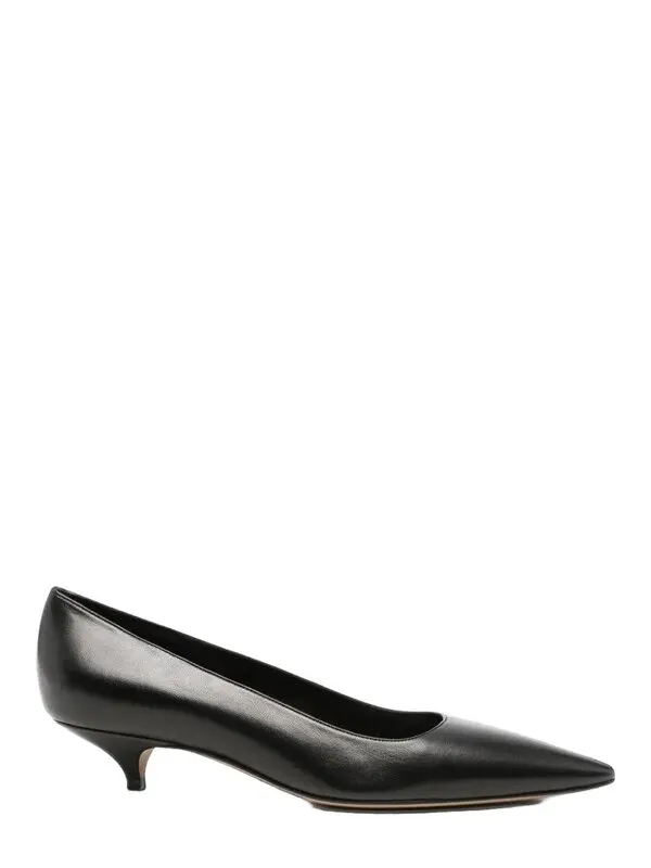 THE ROW Liisa Kitten Three Leather Pumps - Black