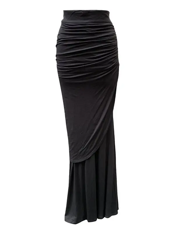 IMAATU Shaye Ruffled High-waist Floor-length Skirt - Black