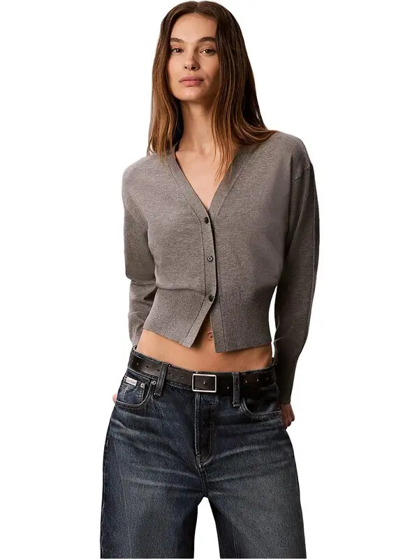 Calvin Klein Tech Knit Cardigan - Grey Heather