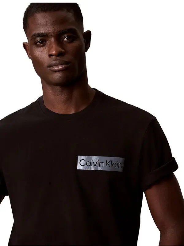 Calvin Klein Garment-washed Graphic Logo Tee - Black