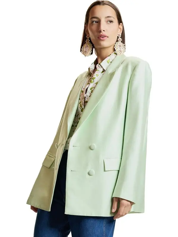 Cynthia Rowley The Breakers Double Breasted Blazer - Mint
