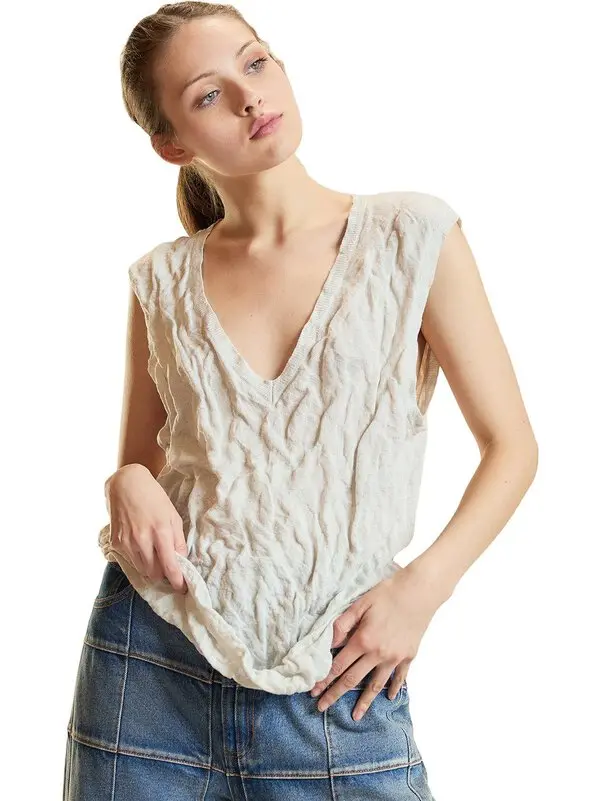 Cynthia Rowley Parchment Knit Tank - White
