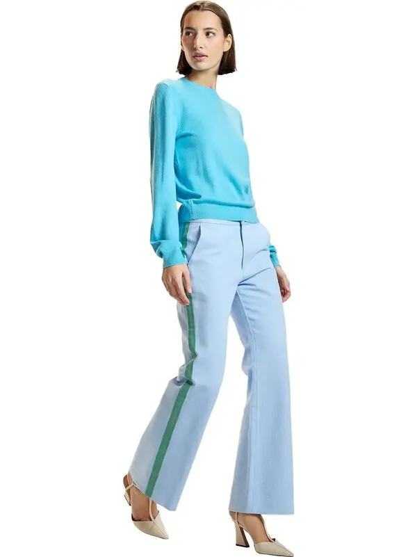 Cynthia Rowley Riley Side Stripe Cropped Flare - Light Blue