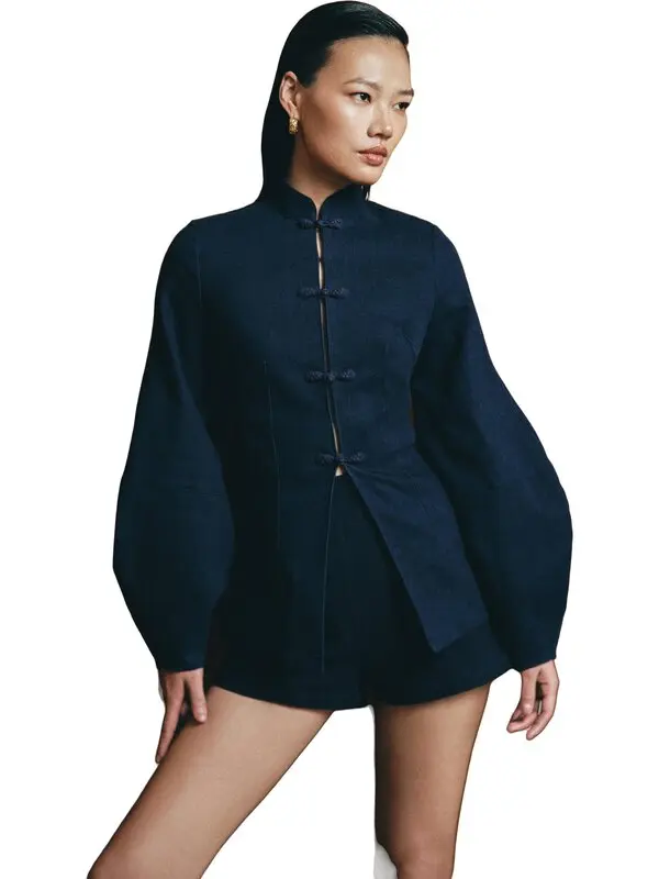 SAU LEE Issac Denim Shirt - Dark Denim