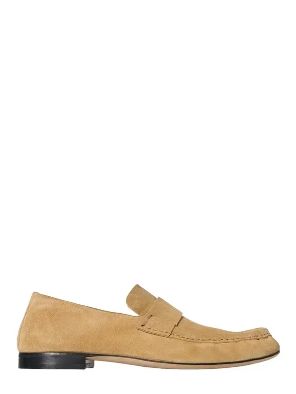 THE ROW Suede Soft Moccasins - Amarillo