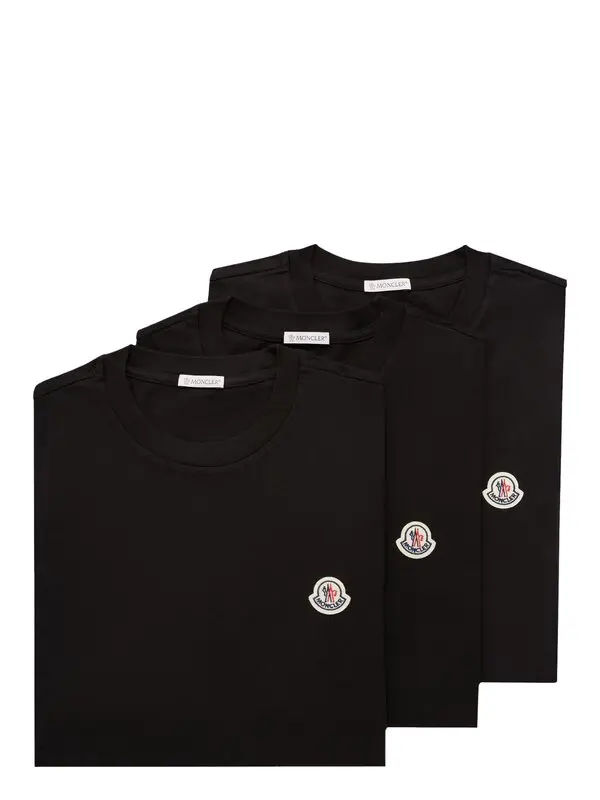 Moncler Pack Of Three Crewneck T-shirts - Black