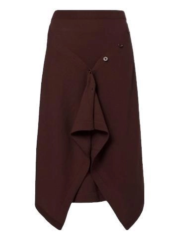 LEMAIRE Wool-blend Midi Skirt - Brown