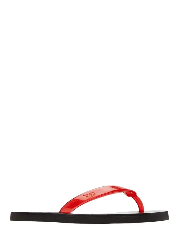ANCIENT GREEK SANDALS Thong Flip-flops Slides - Transparent Red