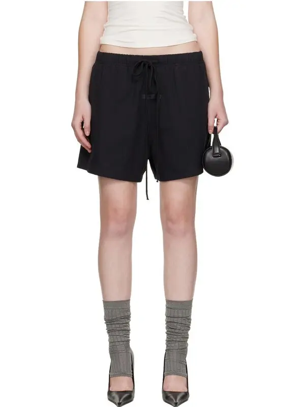 Fear Of God Logo Patch Drawstring Shorts - Black