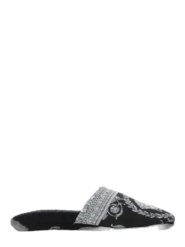 Versace Medusa Printed Flat Slippers - Black