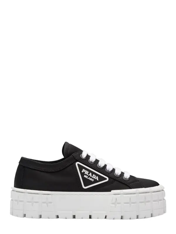 Prada Double Wheel Thick-soled Nylon Gabardine Trainers - Black