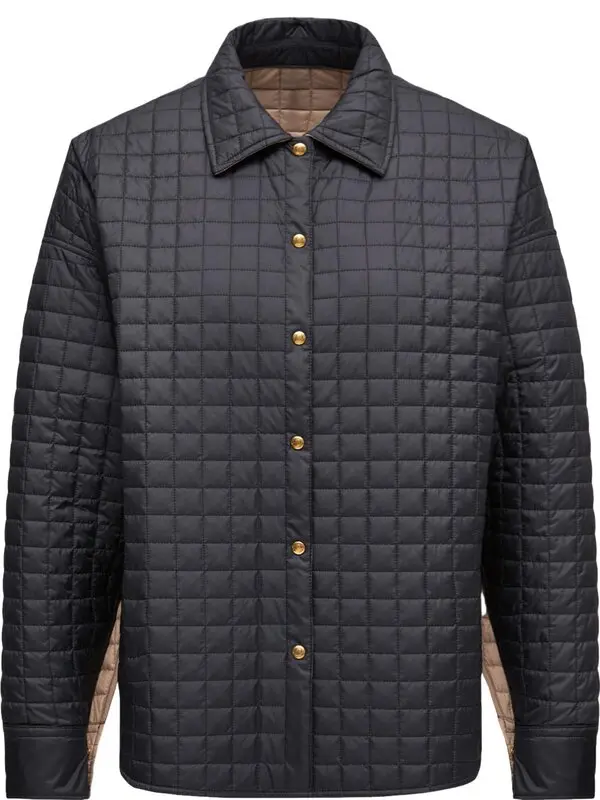 Moncler Square-quilted Reversible Padded Shirt - Black