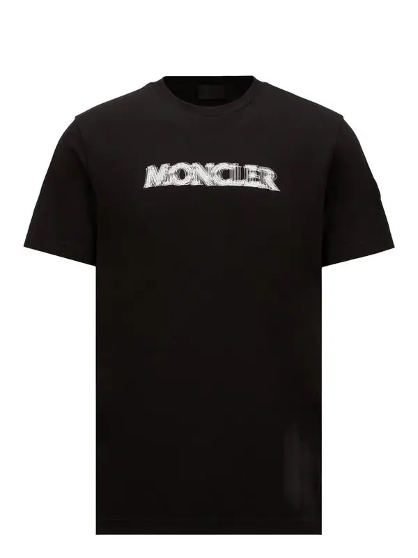 Moncler Logo Printed Crewneck T-shirt - Black