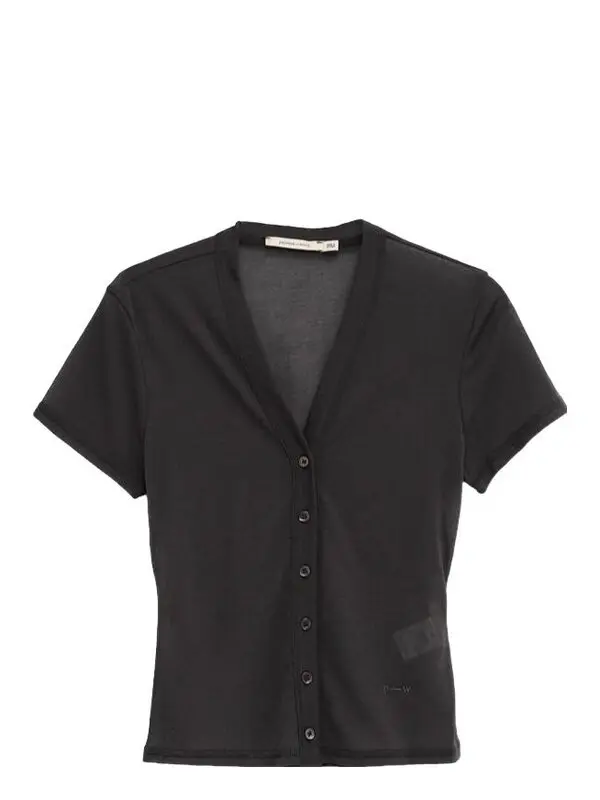 Paloma Wool Short Sleeve V-neck Top - Black