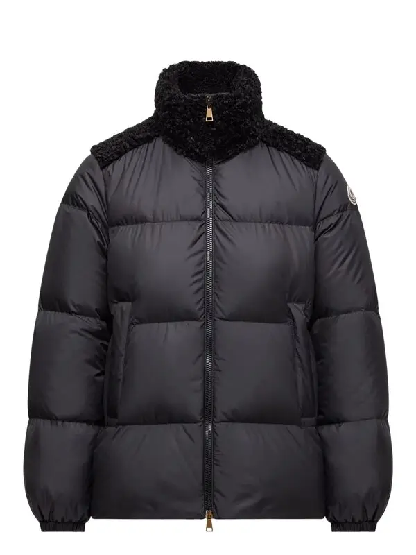 Moncler Esnaie Logo Patch Zip-up Jacket - Black