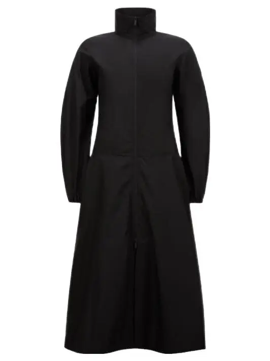 Moncler Turtleneck Cotton Midi Dress - Black
