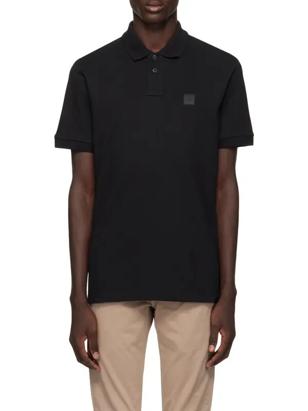 Hugo Boss Logo Patch Short Sleeved Polo Shirt - Black