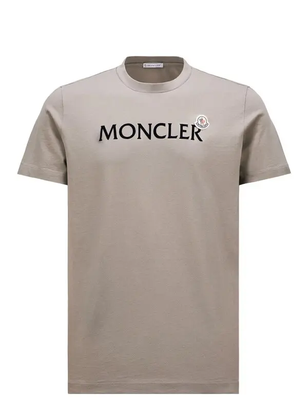 Moncler Logo Patch Crewneck T-shirt - Light Brown