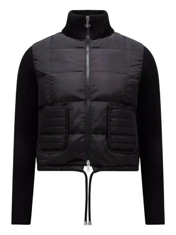 Moncler Zip-up Long-sleeved Cardigan - Black