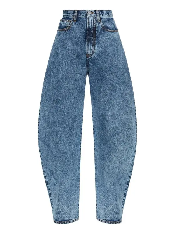 Alaïa Snow Denim Round Jeans - Blue