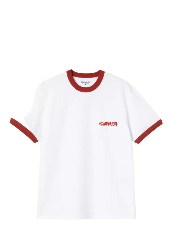 Carhartt Work In Progress S/s Ip Ringer Logo T-shirt - White/red/red