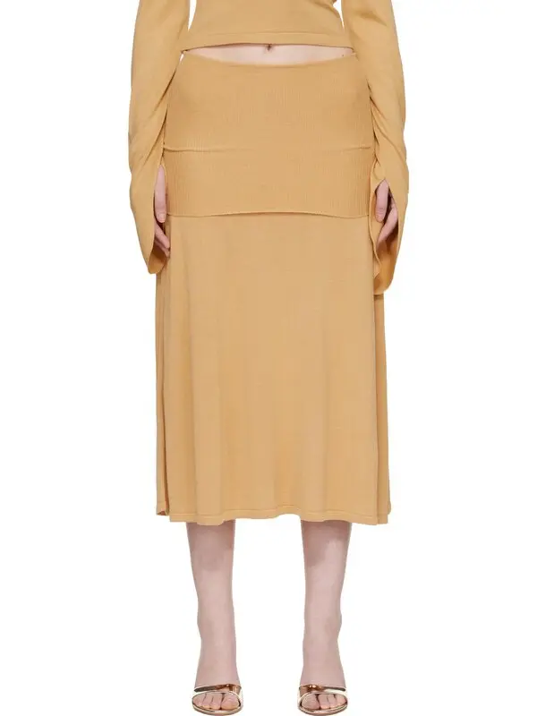 AYA MUSE Ribbed Rylin Skirt - Saffron