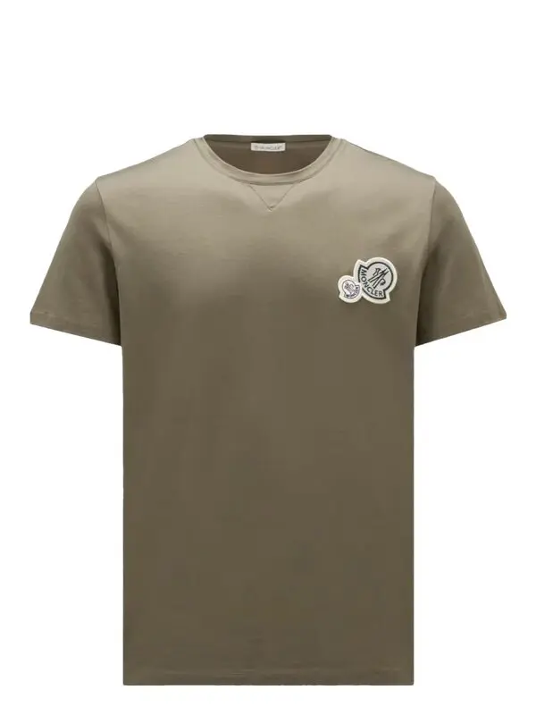 Moncler Double Logo Patch Crewneck T-shirt - Green