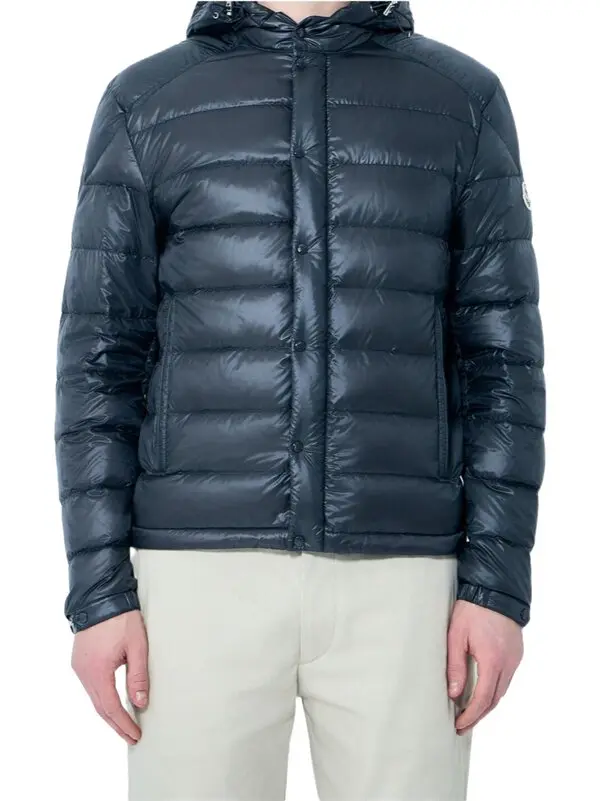 Moncler Gliere Logo Patch Padded Jacket - Blue