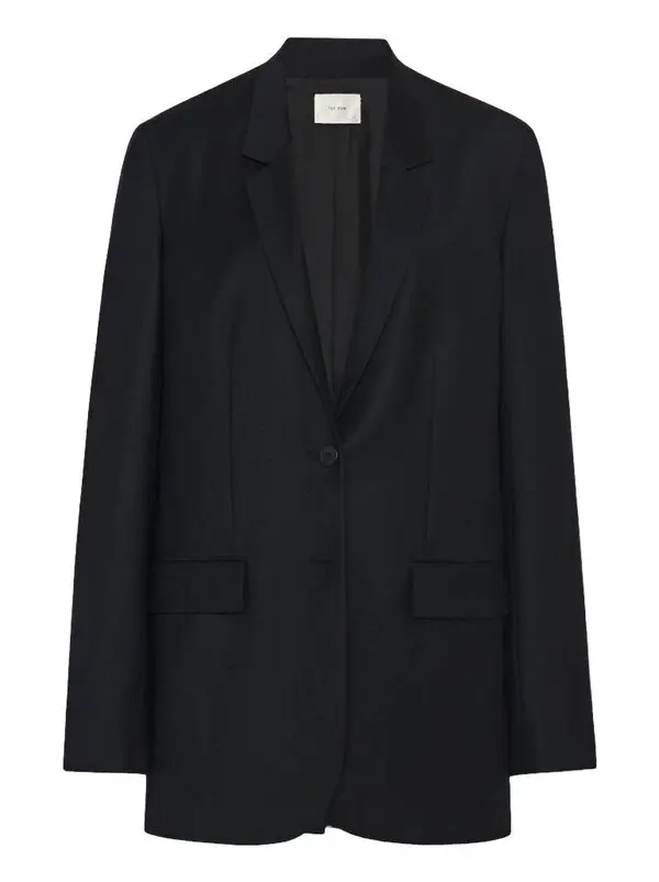 THE ROW Dustina Virgin Wool Flannel Blazer - Black