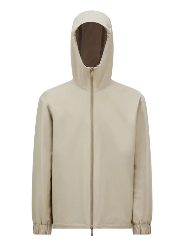 Moncler Hooded Zip-up Jacket - Light Beige