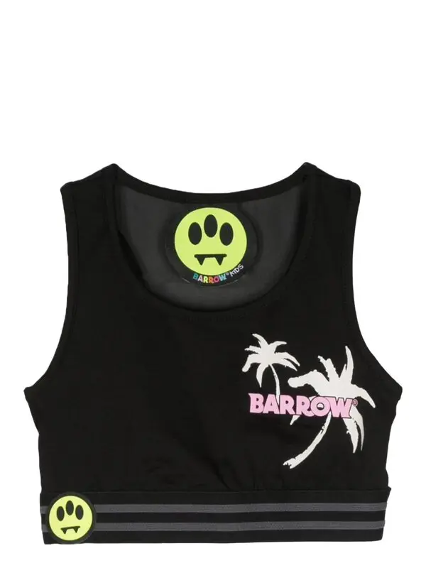BARROW Logo-print Sleeveless Top - Black