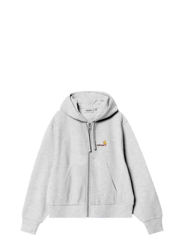 Carhartt Work In Progress American Script Zipped Hoodie - Ashes