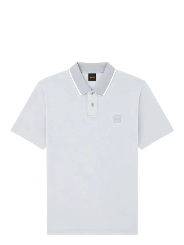 Hugo Boss Logo Patch Polo Shirt - Light Grey