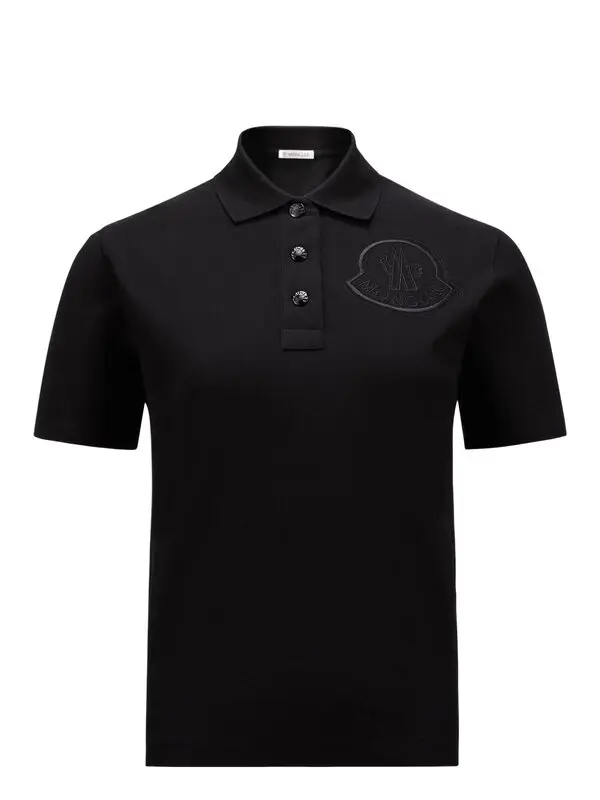 Moncler Embroidered Logo Polo Shirt - Black